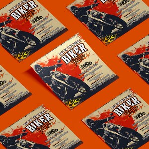 Editable Motorcycle Flyer Template for Canva, DIY Event Flyer, Party ...