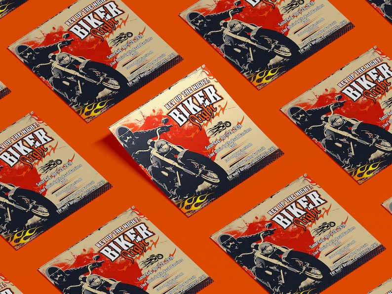 Editable Biker Night Party Flyer Template, Canva (digital Download) - Etsy