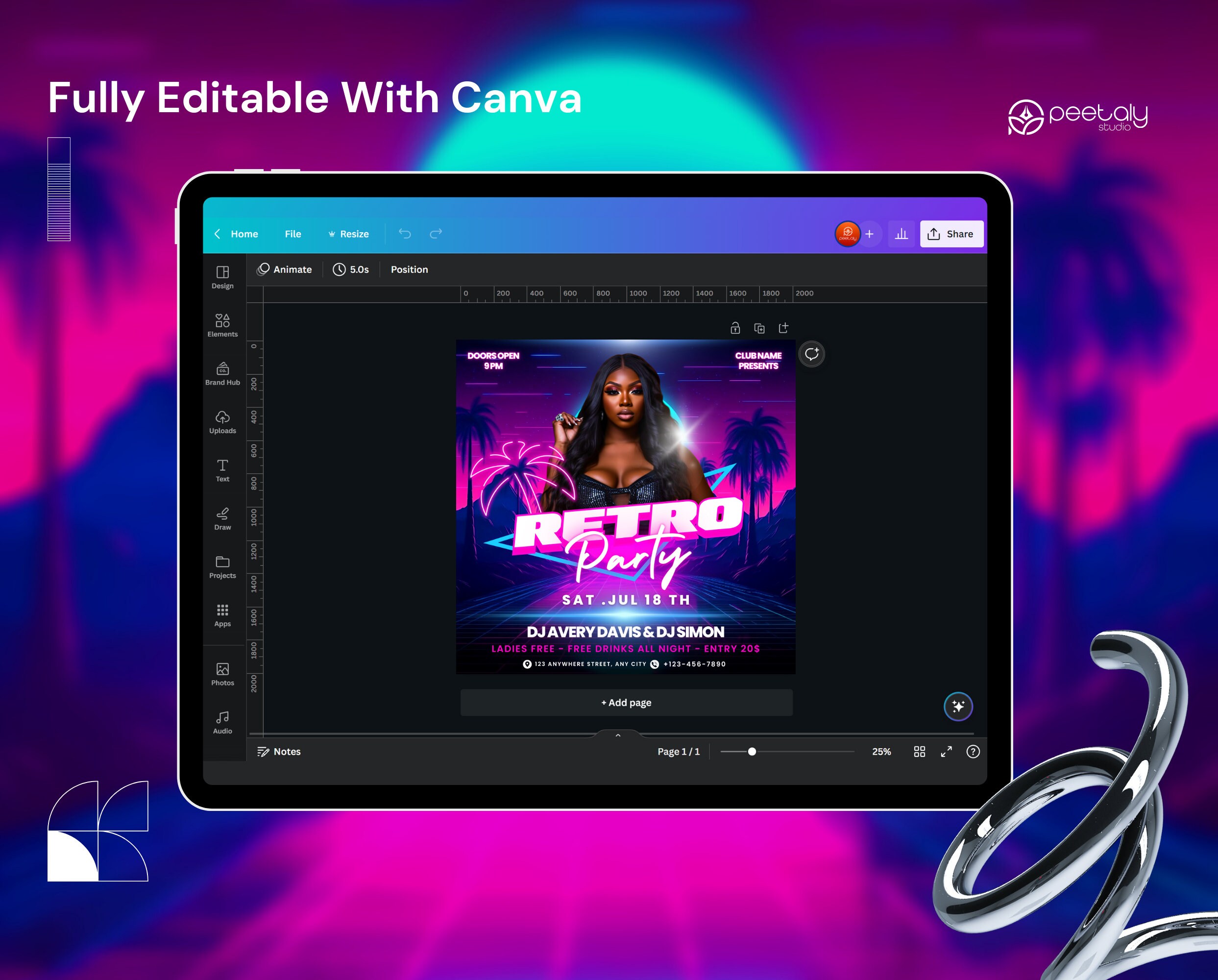 Editable Club Flyer Template for Canva, DIY Event Flyer, Party Flyer ...