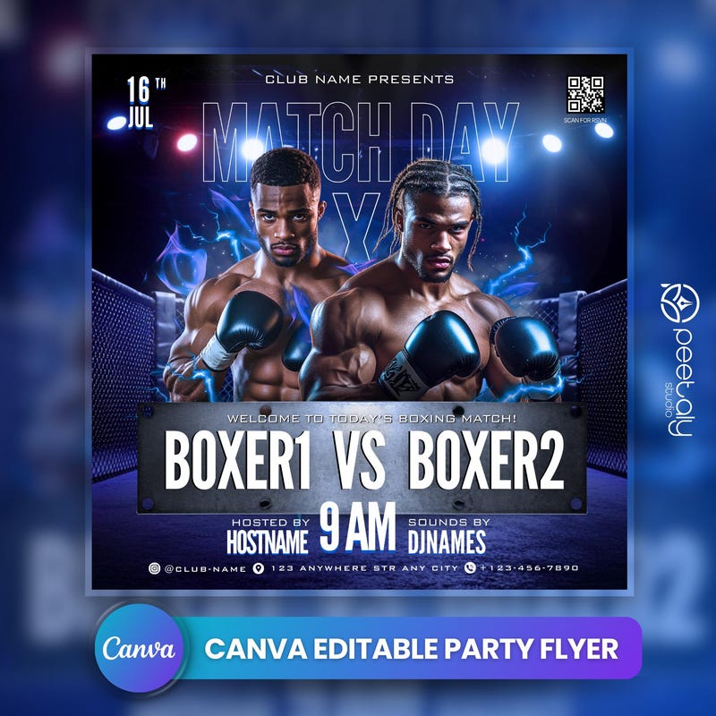 Boxing Match Posters - Etsy