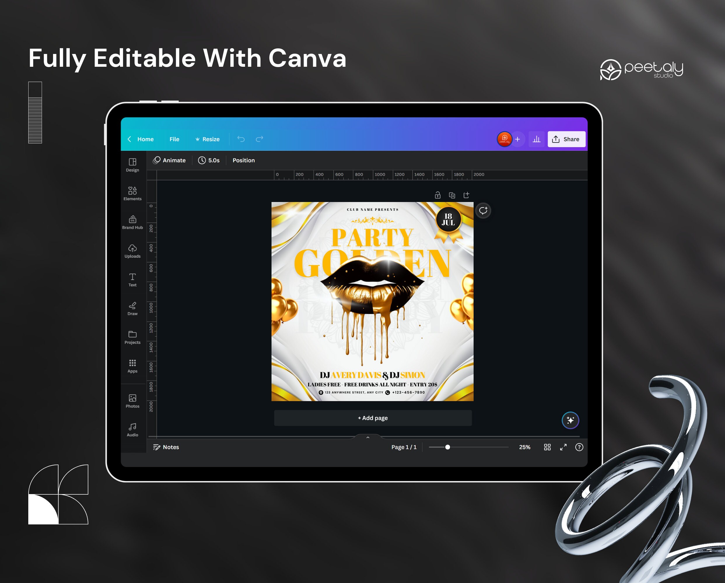 Editable Club Flyer Template for Canva, DIY Event Flyer, Party Flyer ...