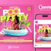 Pool Party Flyer Social Media Pool Party Announcement - Etsy