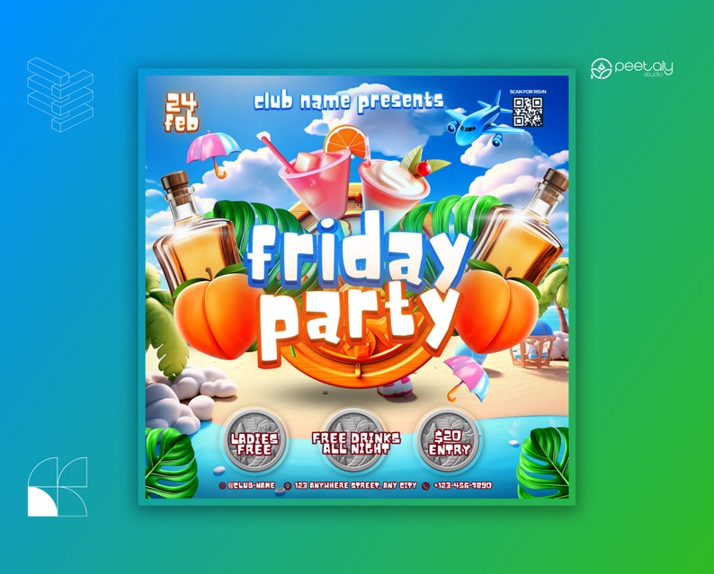 Pool Party Flyer, Social Media Pool Party Announcement Editable Summer ...