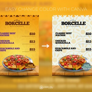 Editable Bar Menu Template, Customizable Canva Design (digital Download ...
