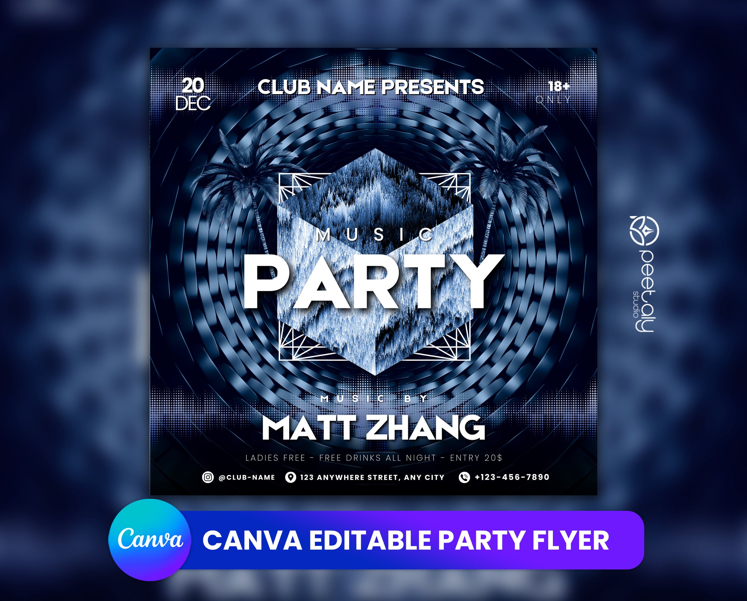 Editable Club Flyer Template for Canva DIY Event Flyer Party - Etsy