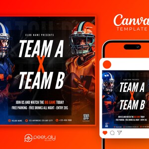 Game Day Football Party Flyer Template, DIY Event Invite (canva ...