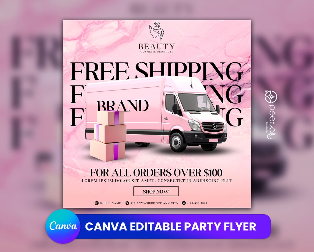 Editable Free Shipping Flyer, DIY Appointments Available Template ...