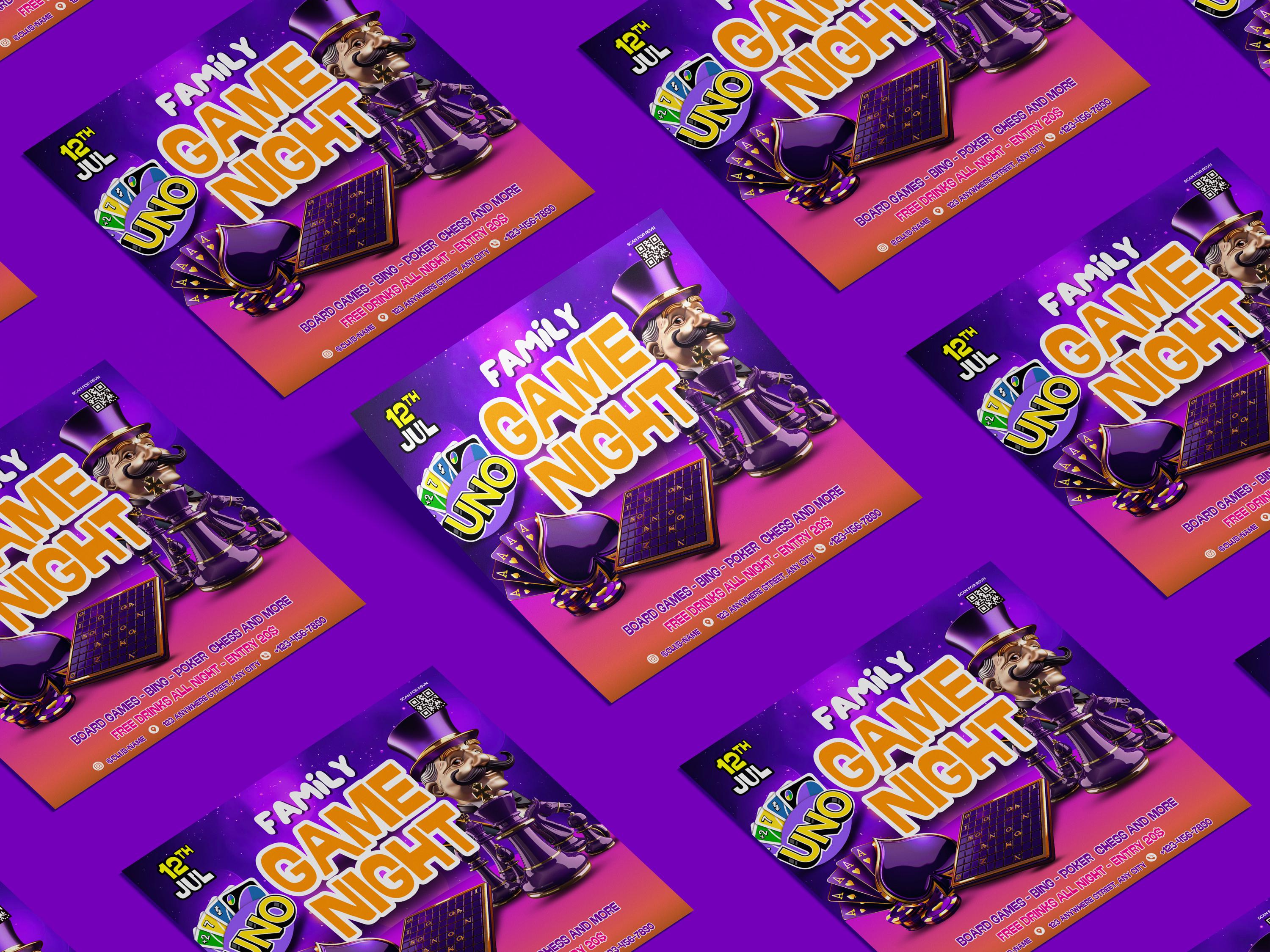 Game Night Party Flyer, Social Media Announcement (canva Template) - Etsy