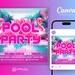 Pool Party Flyer, Social Media Pool Party Announcement Editable Summer ...