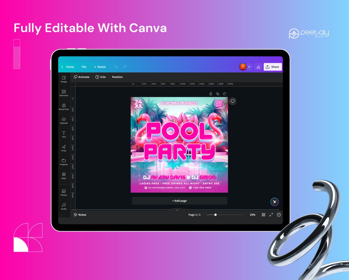 Pool Party Flyer Social Media Pool Party Announcement - Etsy