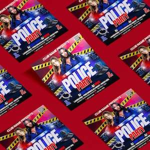Editable Police Party Flyer Template for Canva, DIY Event Flyer, Party ...
