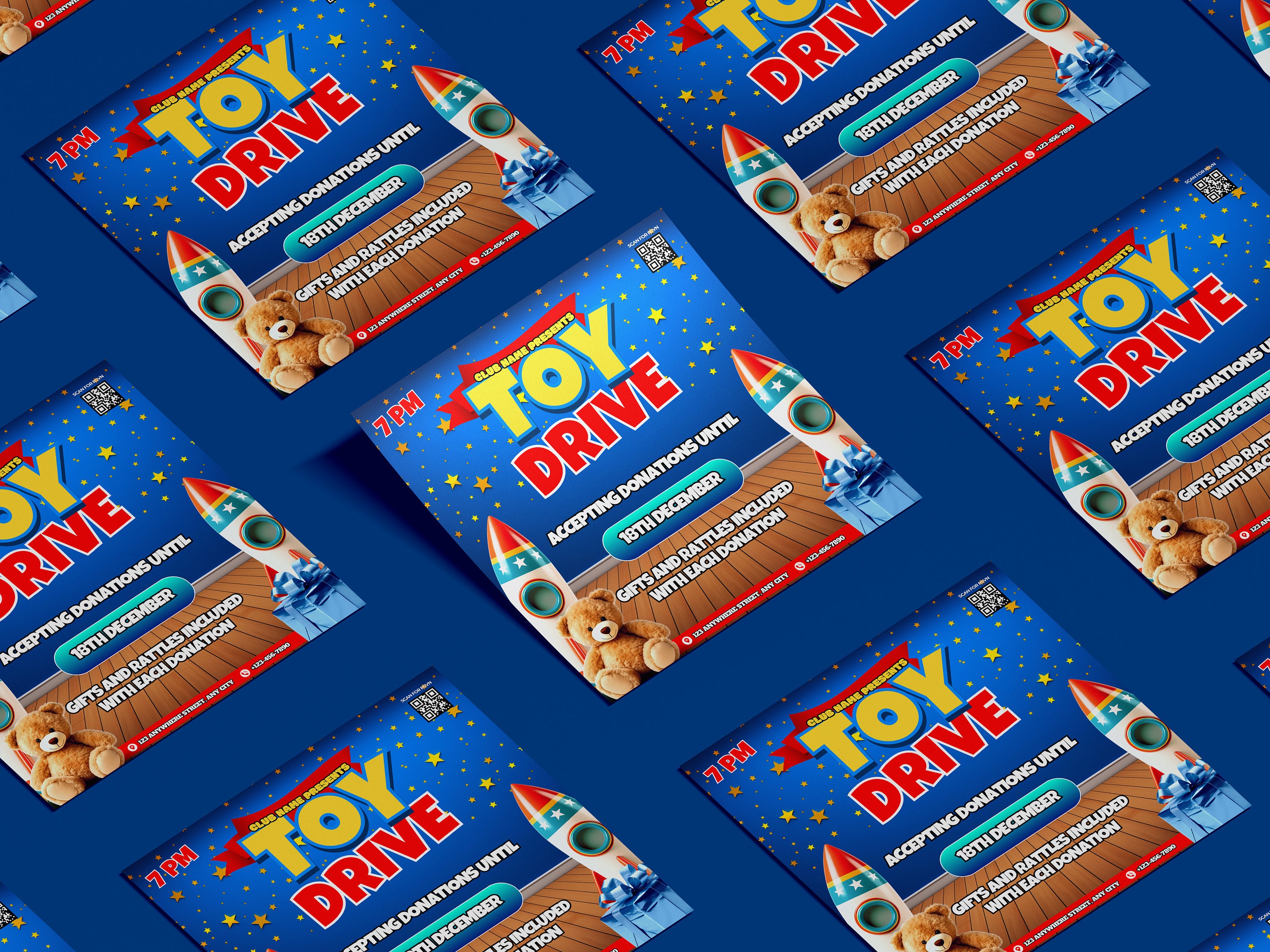 Toy Drive Flyer Canva Template, DIY Event Flyer, Party Flyer, Christmas ...