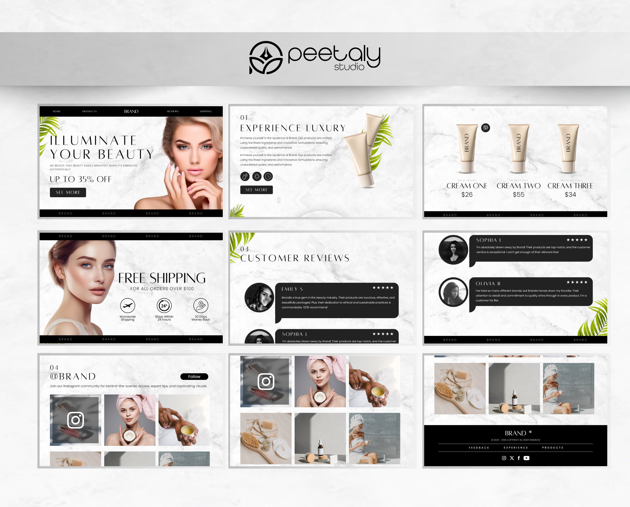Canva Website Template for Cosmetic Products, Skin Care, Minimal Clean ...