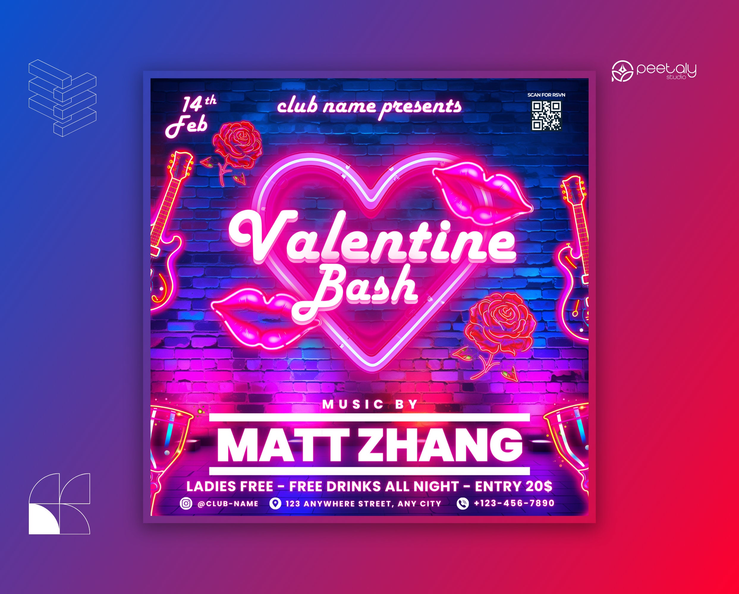 Editable Club Flyer Template for Canva, DIY Event Flyer, Party Flyer ...