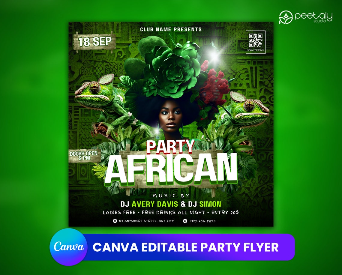 Editable Club Flyer Template for Canva DIY Event Flyer Party - Etsy