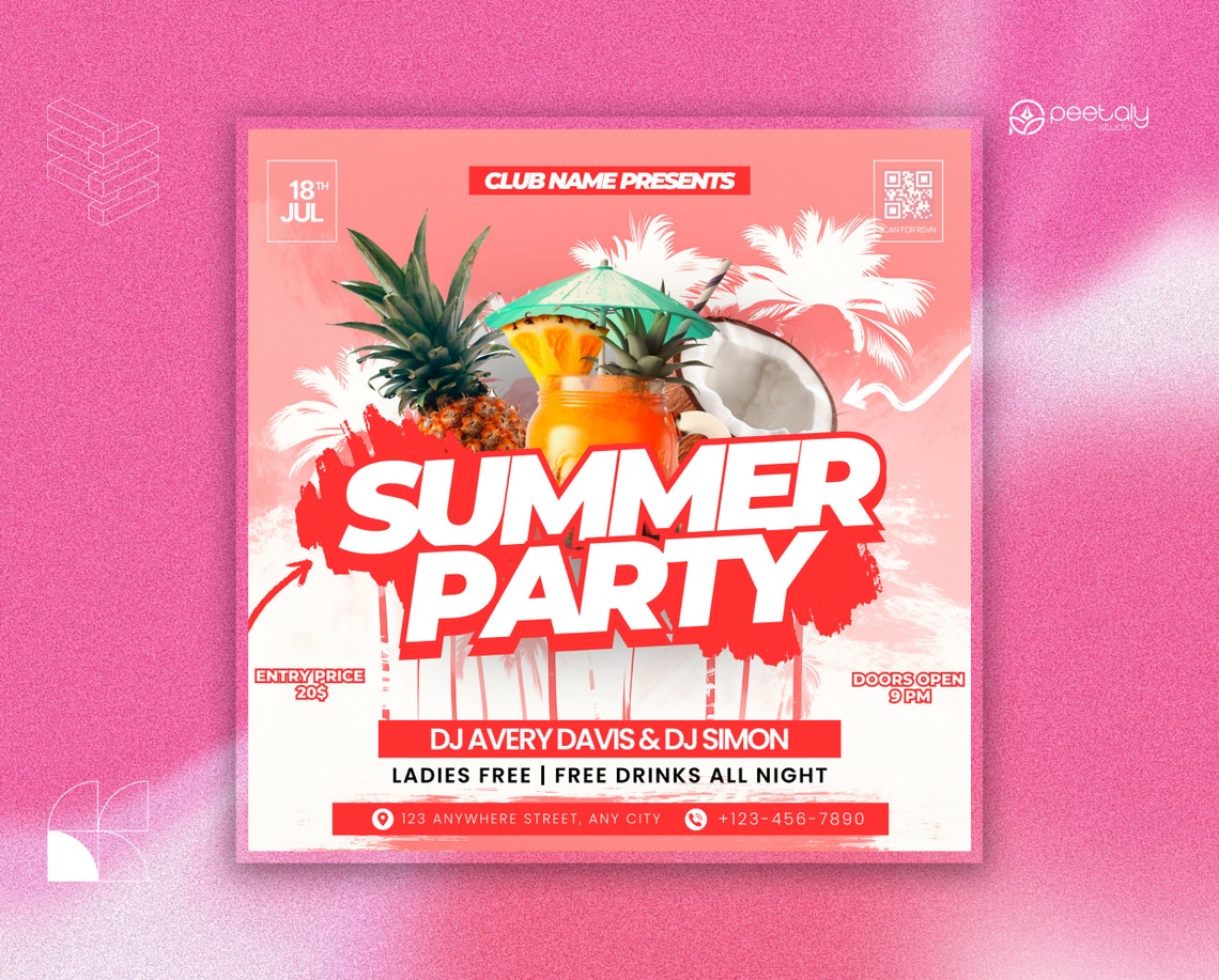 Editable Club Flyer Template for Canva DIY Event Flyer Party - Etsy