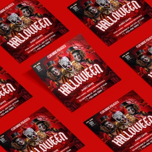 Halloween Party Flyer, Spooky Social Media Template (canva) - Etsy