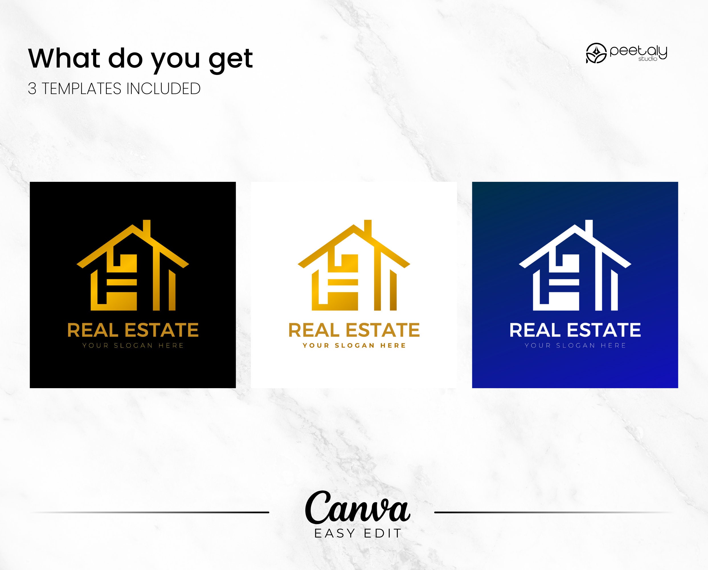 Editable Real Estate Logo Design, DIY Logo Canva Template, Realtor Logo ...