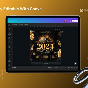 New Year Flyer Template for Canva, DIY Event Flyer, New Year Flyer ...