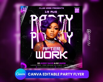 Editable Club Flyer Template for Canva DIY Event Flyer Party - Etsy