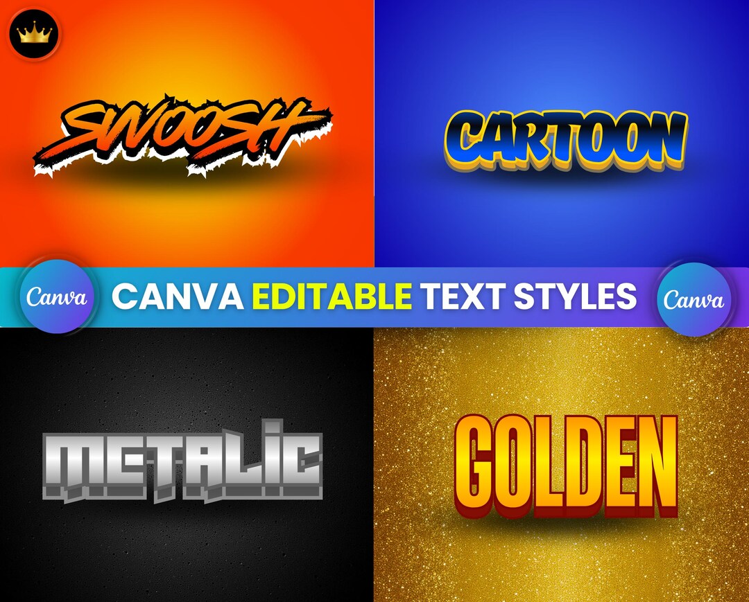 Canva Text Effects | Swoosh, Cartoon, Metallic, Golden (editable ...