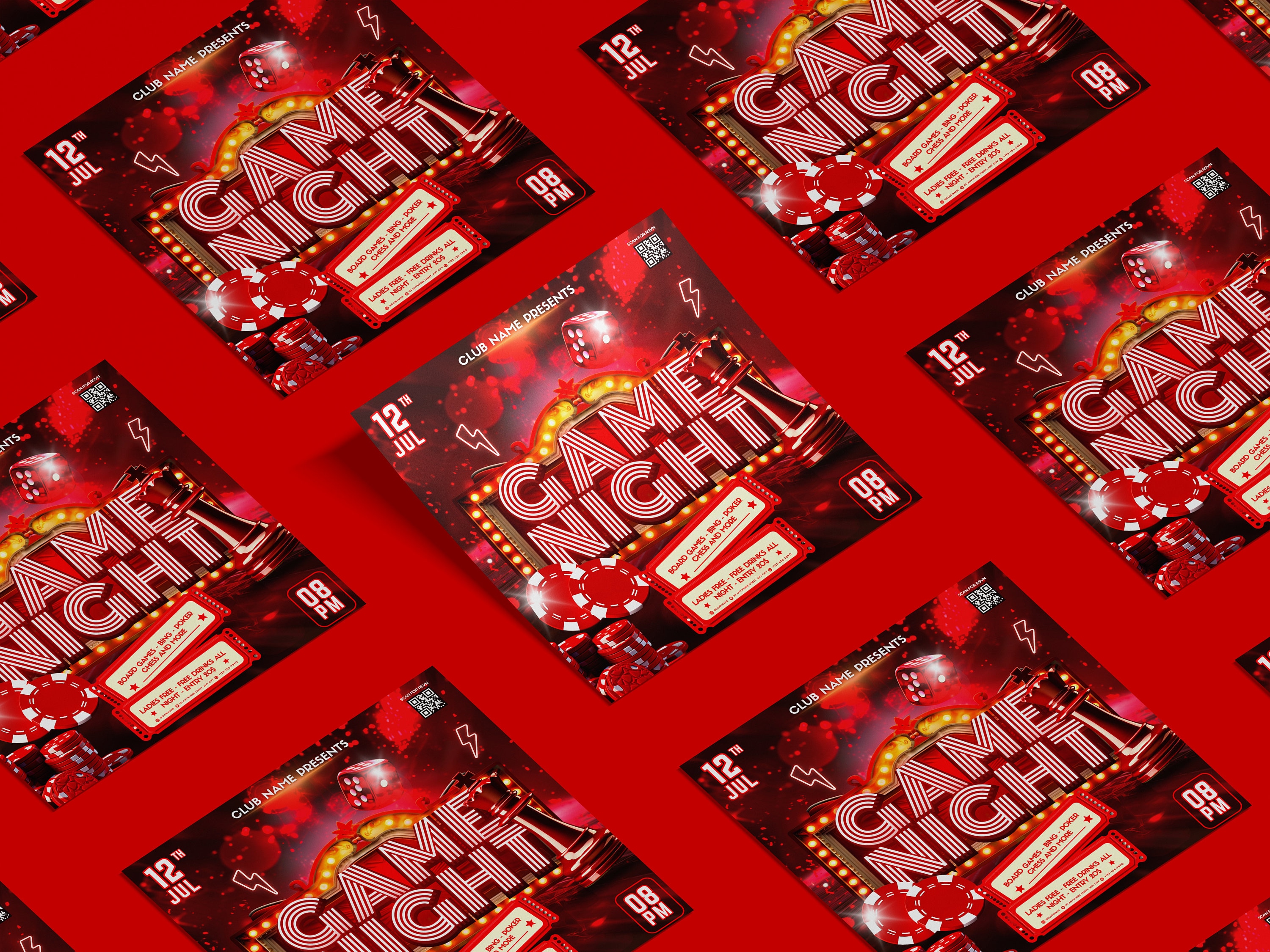 Game Night Party Flyer, Social Media Party Announcement Editable GAME ...