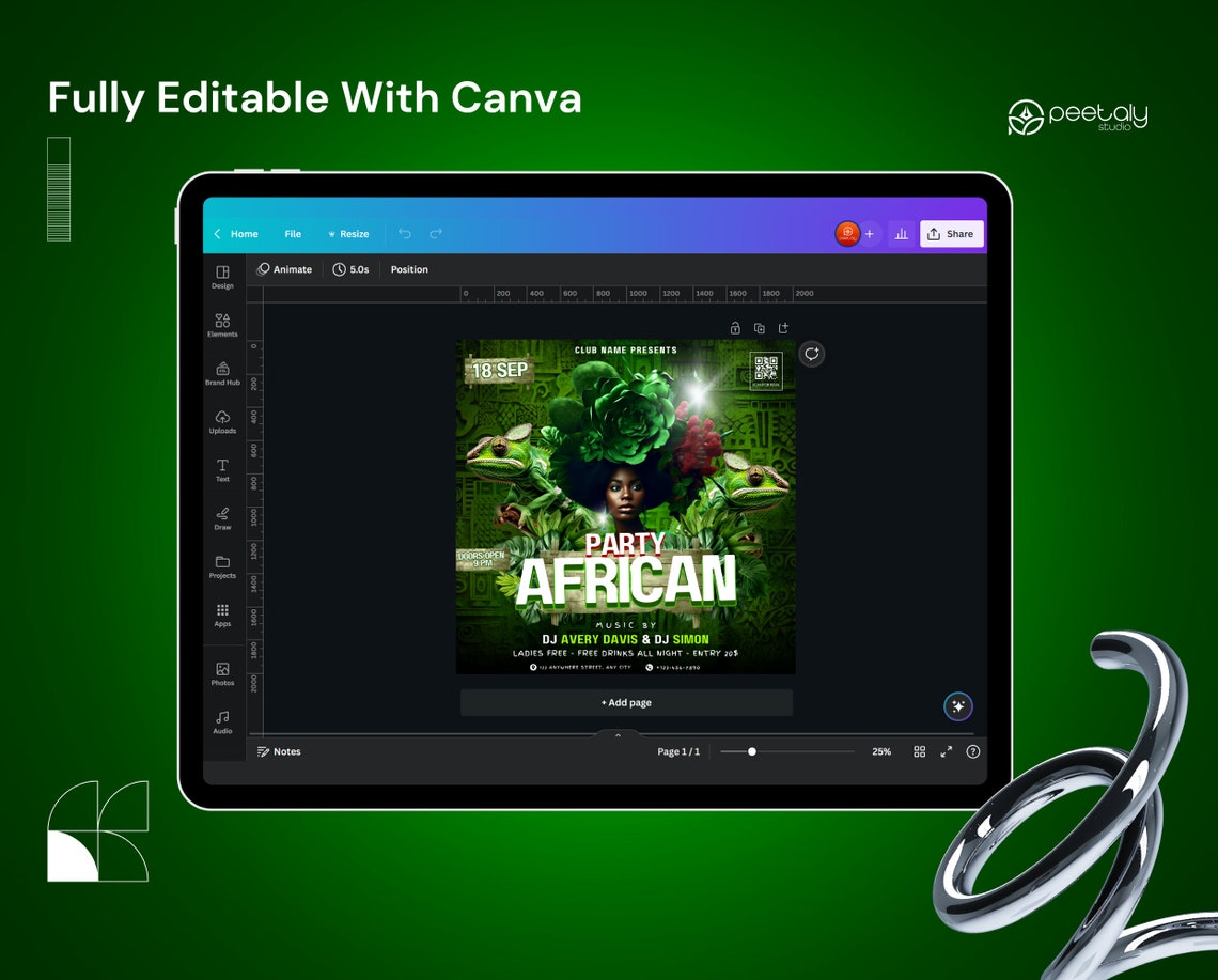 Editable Club Flyer Template for Canva DIY Event Flyer Party - Etsy