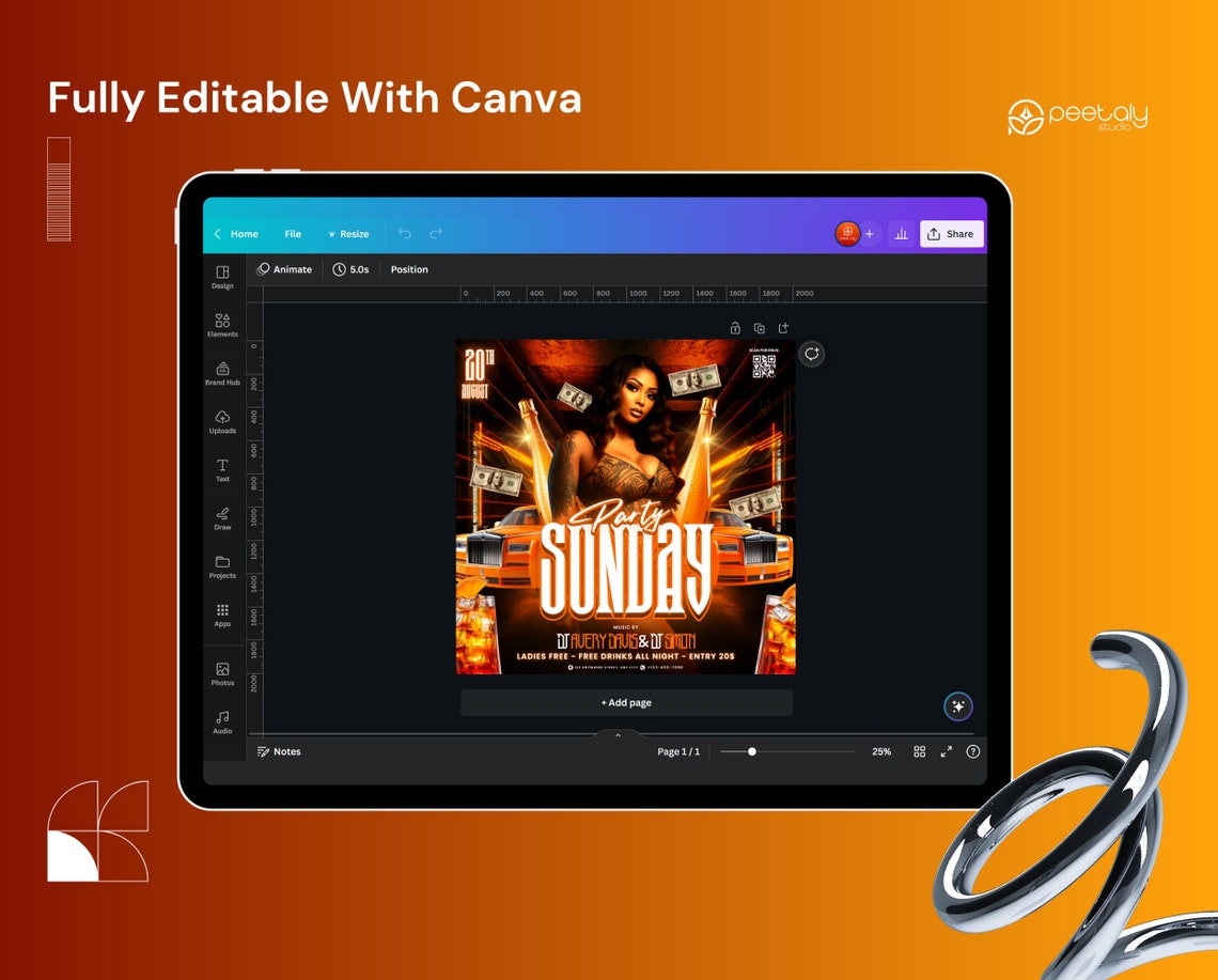 Editable Club Flyer Template for Canva DIY Event Flyer Party - Etsy