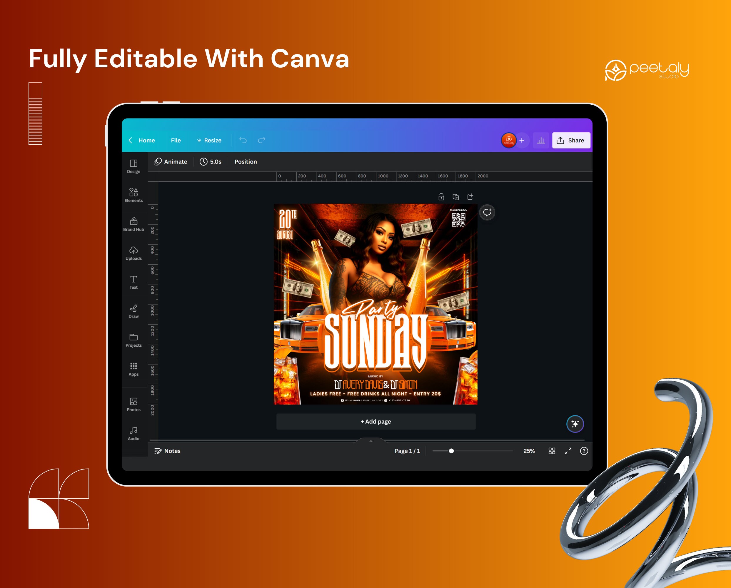 Editable Club Flyer Template for Canva, DIY Event Flyer, Party Flyer ...