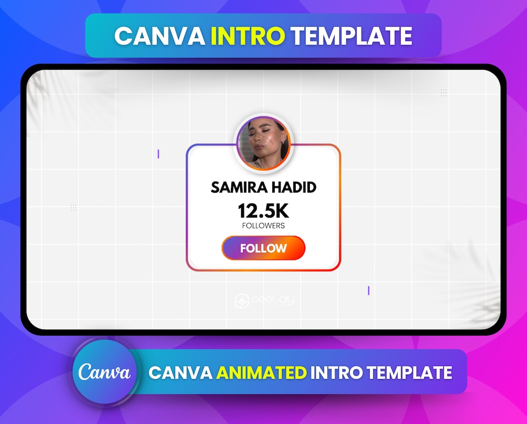 Canva Youtube Animated Intro Template, Overlay for Video Intros, DIY ...