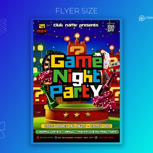 Game Night Party Flyer, Social Media Announcement (canva Template) - Etsy