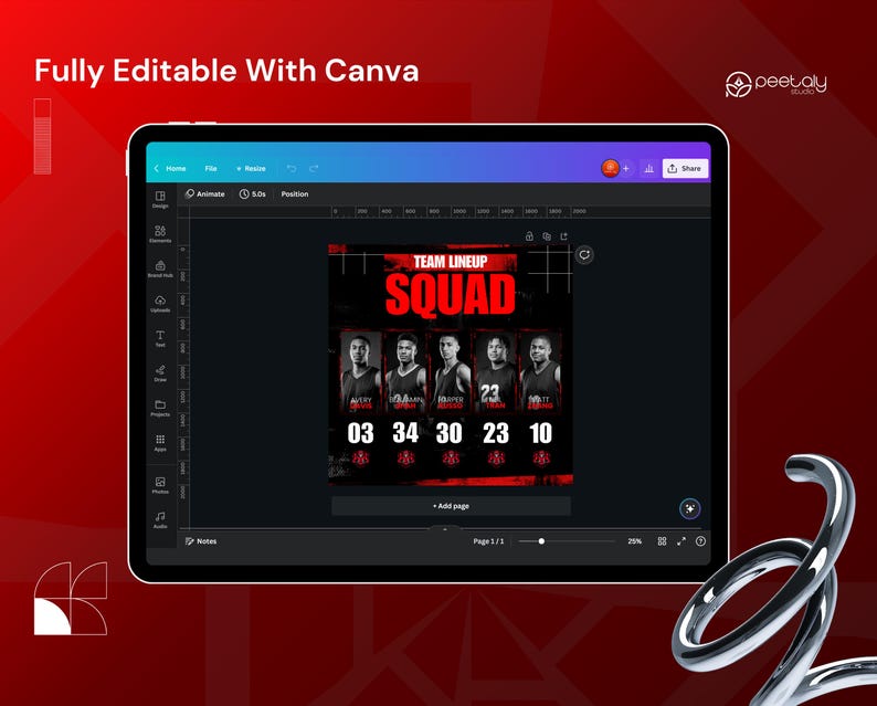 5 Editable Basketball Team Canva Bundle Social Media Templates | Canva ...