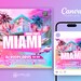 Miami Pool Party Flyer, Social Media Announcement (canva Template) - Etsy