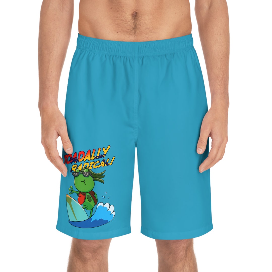 Toadally Radical Mens Board Shorts Frog Shorts Mens Ts Funny
