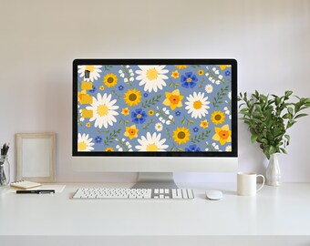 Floral Wallpaper for Computer - Etsy