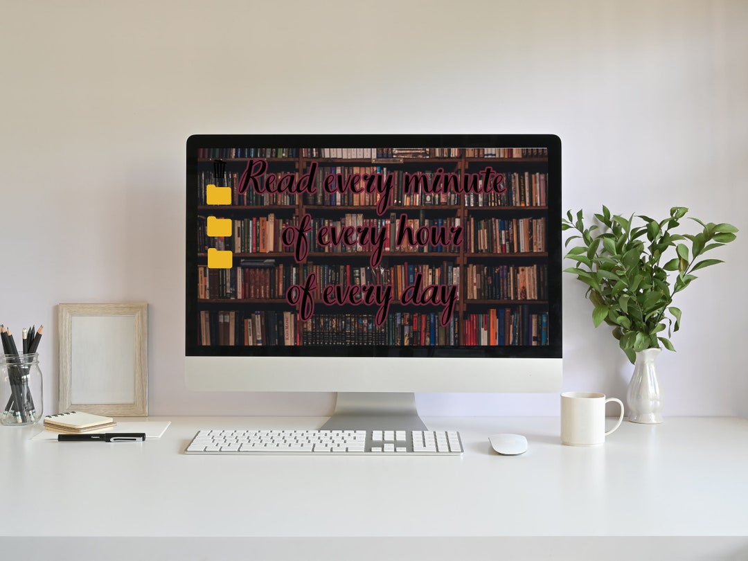 Reading and Book Themed Computer Wallpaper - Etsy