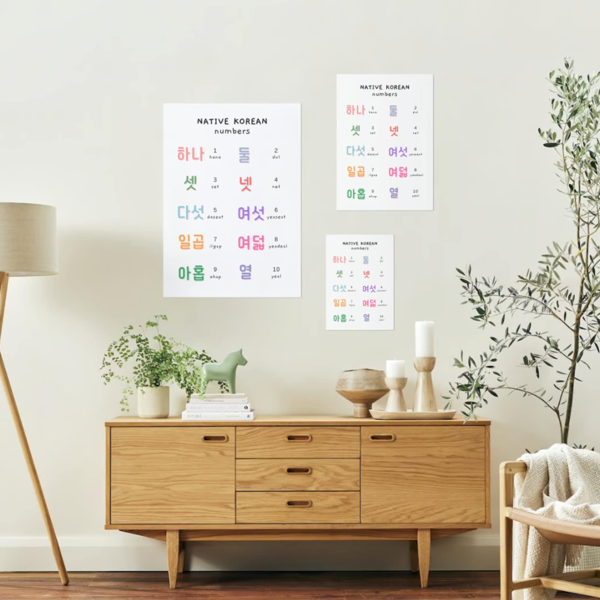 Native Korean Numbers Printable Poster, Korean Number System, Korean ...