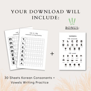 Korean Hangeul Writing Practice Sheets: Language Learning, Master ...