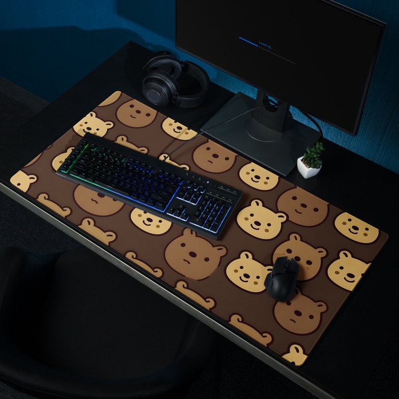 Brown Bear Gaming Desk Mat - Etsy
