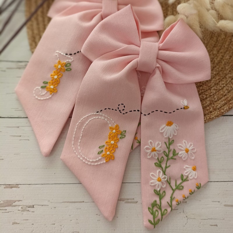 Embroidered Bow - Etsy