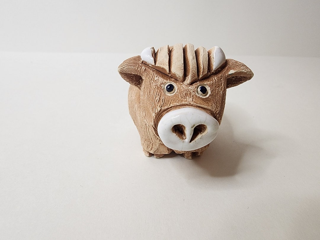 VINTAGE ARTESANIA RINCONADA Cow Bull Hand Made in Uruguay Ceramic ...
