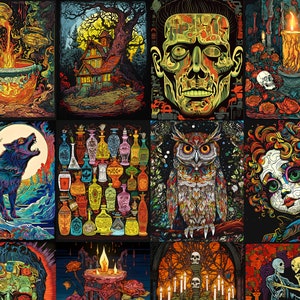 Halloween Coloring Book, Haunted Coloring Page, Spooky Witch Magic ...