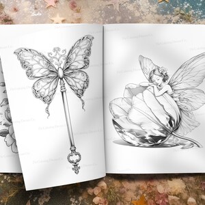 Book of Fairies: Whimsical Coloring Book, Fantasy Coloring Page ...