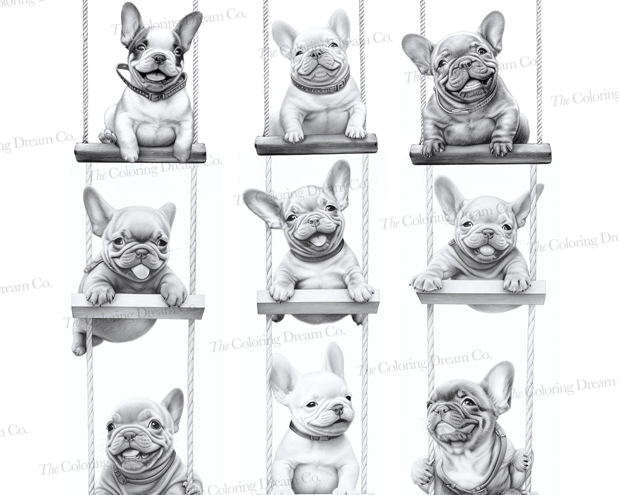 French Bulldog Coloring Book, Frenchies, Printable Coloring Pages ...