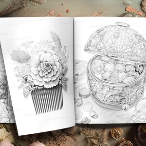 Whimsical Coloring Book of Trinkets & Treasures, Flowers Vintage ...