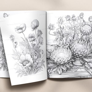 Botanical Flowers Coloring Book Beautiful Flowers Coloring - Etsy