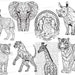 Jungle Animals Coloring Book, Animals Coloring Page, Printable Coloring ...