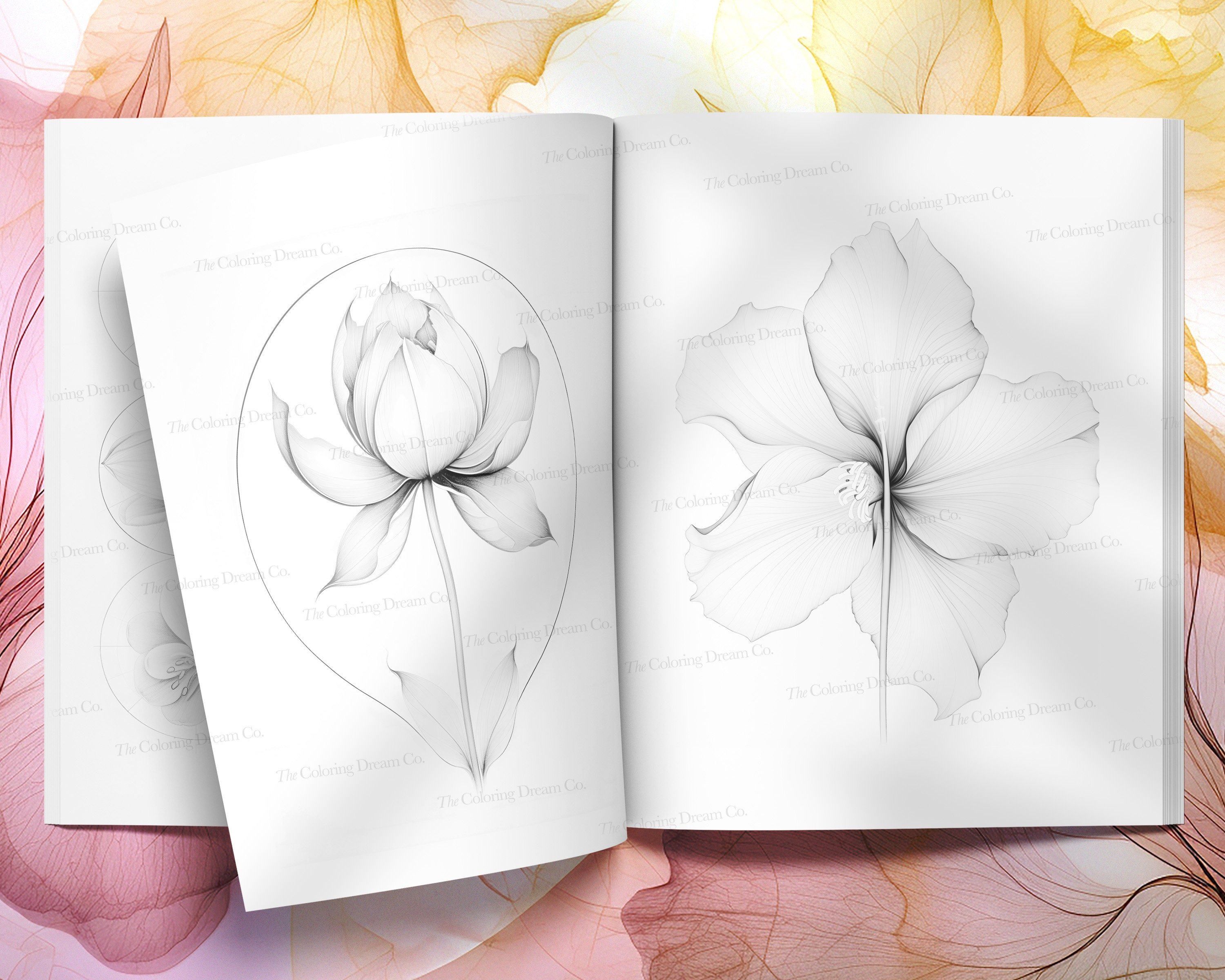 Botanical Flowers Coloring Book Beautiful Flowers Coloring - Etsy