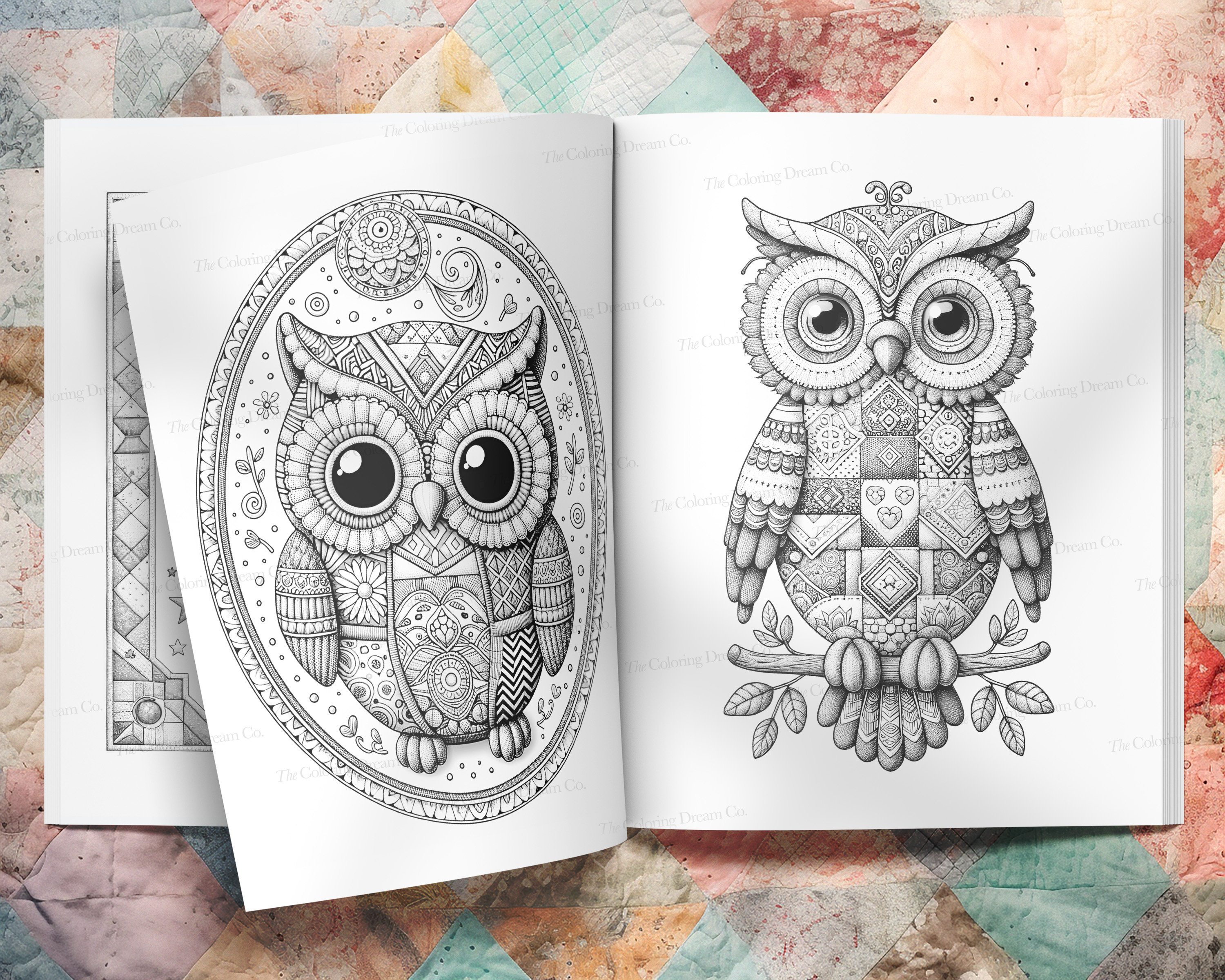 Patchwork Animals Coloring Book, Unique Coloring Page, Stress Relief ...
