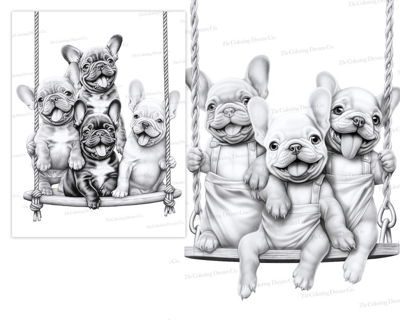 French Bulldog Coloring Book, Frenchies, Printable Coloring Pages ...